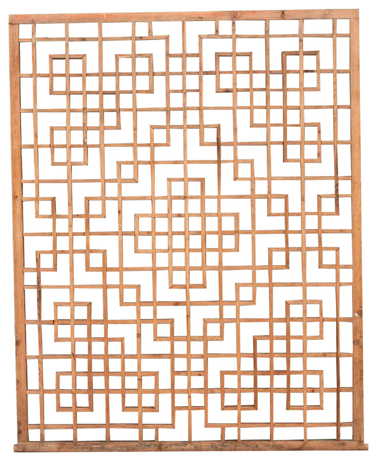 Antique Wood Lattice Window - Asian - Wall Panels - by De-cor | Houzz