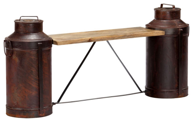 vidaXL Bench Entryway Bench Hall Bench Solid Mango Wood Milk Bottle ...