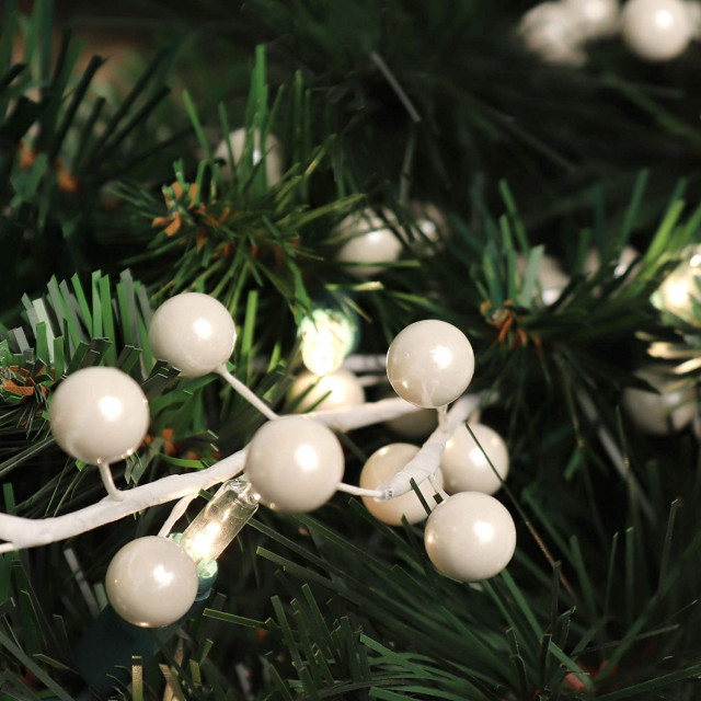 17" Pearl White Berry Stem Picks 12 Pack Decorative Sprays for Wedding ...