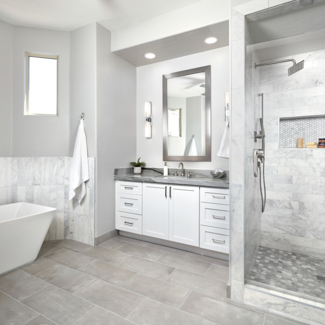 Calacatta Gris Bathroom Tile - Classique Chic - Salle de Bain - Phoenix - par Arizona Tile | Houzz