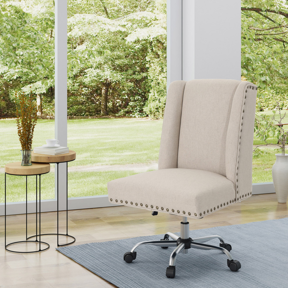 GDF Studio Quentin Contemporary Fabric Swivel Office Chair ...