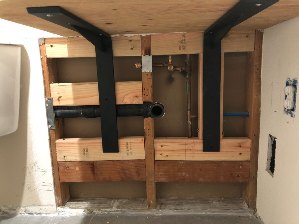 floating vanity countertop framing