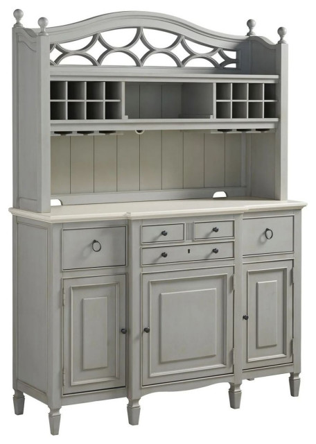 Universal Furniture Summer Hill Serving Buffet with Bar Hutch - Grey ...