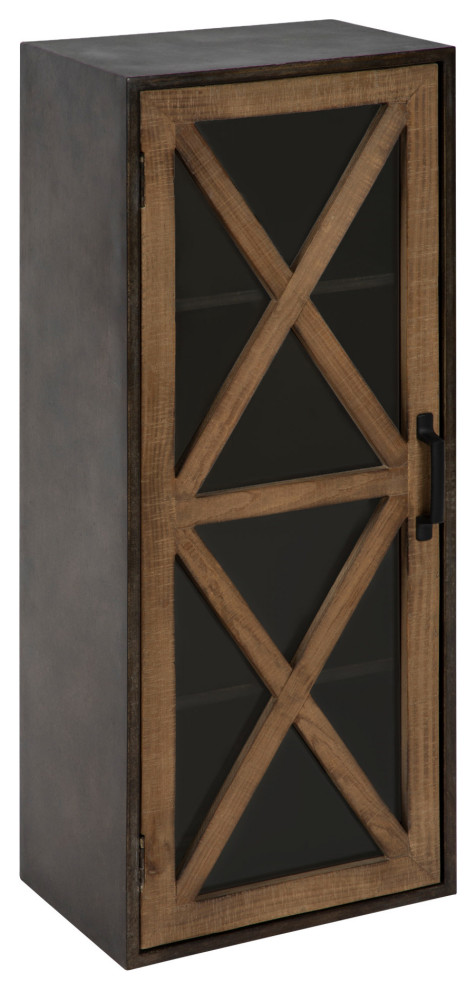 Mace Rustic Floating Decorative Cabinet, Rustic Brown/Black 12x8x30 ...