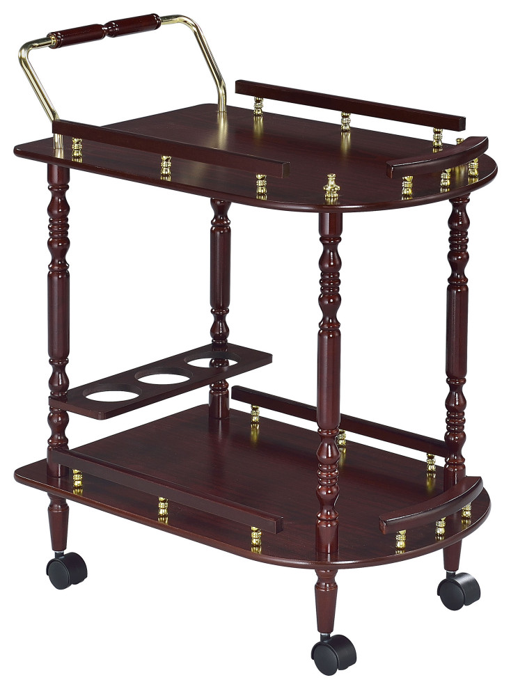 Palmer 2-tier Serving Cart Merlot and Brass - Traditional - Bar Carts ...