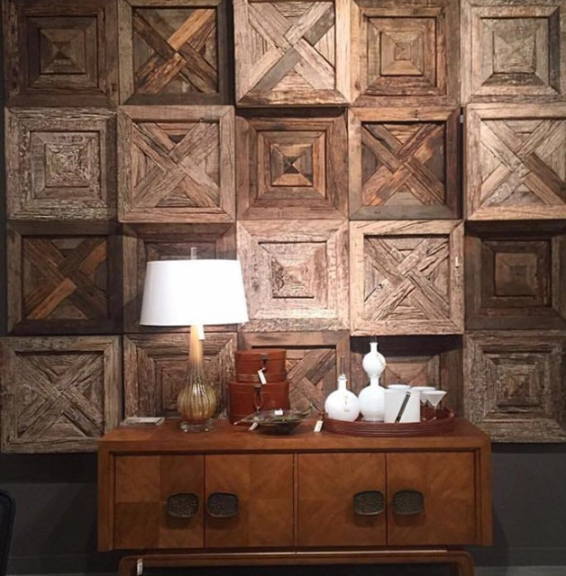 Reclaimed Antique Wood Rustic Wall Square, Panel 24" - Rustic - Wall ...