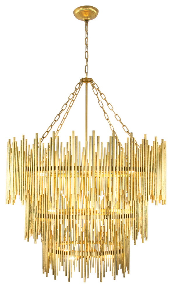 Atlas Gold 3 Tier Chandelier - Contemporary - Chandeliers - by Lillian ...