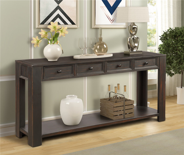 Console Table for Entryway Hallway Sofa Table with Storage Drawers ...