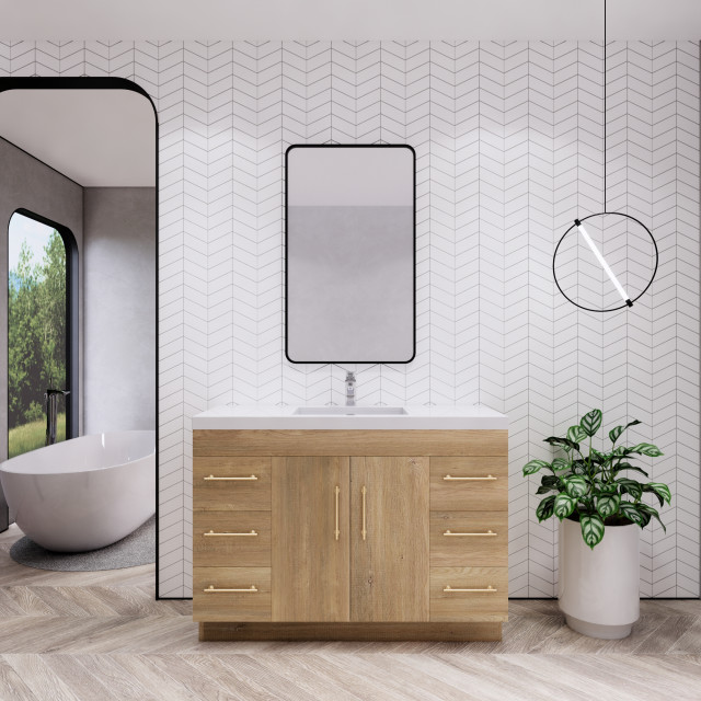 Rosa 48" Freestanding Vanity with Reinforced Acrylic Sink ...