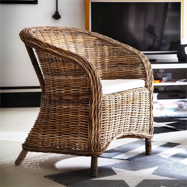 Wickerworks Bonsun Wickerworks Dining Chair With Cushion, Set of 2 ...