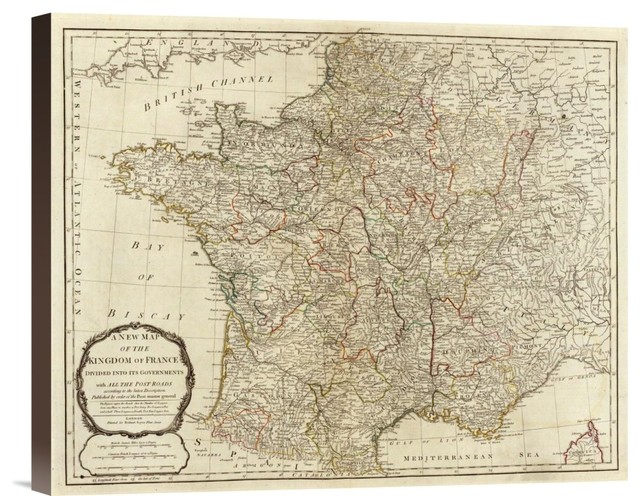 A New Map Of The Kingdom Of France, 1790, 16"x1.5"x14", 22"x1.5"x19 ...