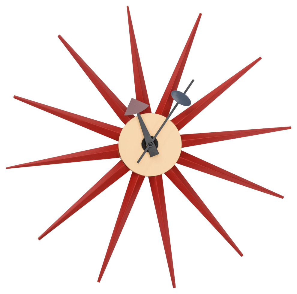 LeisureMod Maxi Modern Star Shaped Silent Non-Ticking Wall Clock ...
