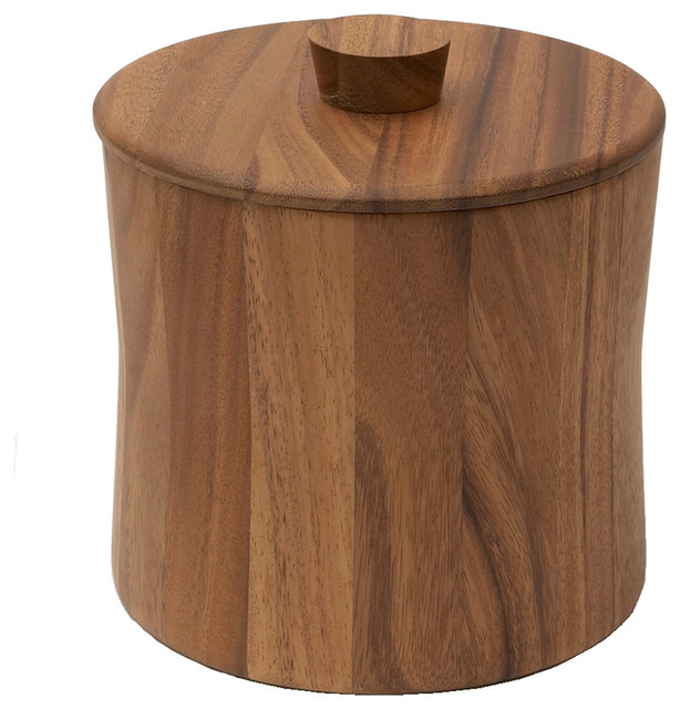 Acacia Wood Ice Bucket, 2 Quart - Transitional - Coolers And Ice Chests ...