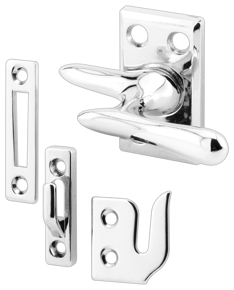 Casement Lock, Chrome, 3 Keepers, Screws, 1-set - Window Hardware And ...