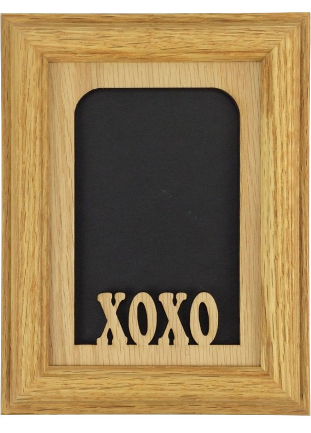 XOXO Hugs and Kisses Oak Picture Frame, 5"x7" - Transitional - Picture ...
