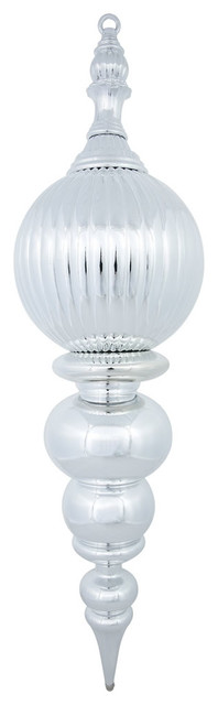 28" Silver Shiny Finial - Contemporary - Christmas Ornaments - by ...