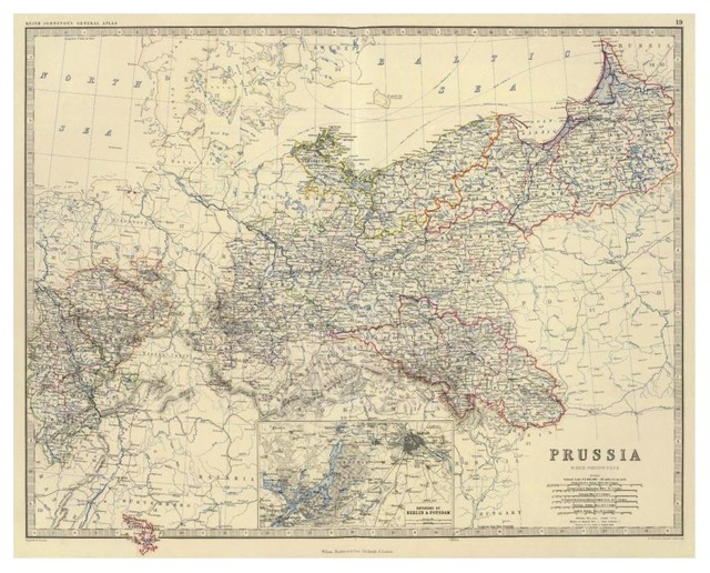 "Prussia, 1861" Digital Paper Print by Alexander Keith Johnston, 18"x15 ...