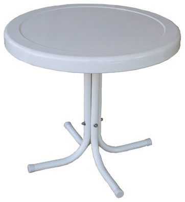 Metal Side Table, White - Modern - Outdoor Side Tables - by Midland ...