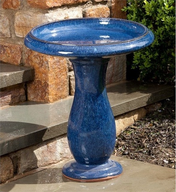 Pemberly Row Bird Bath in Snow Blue - Farmhouse - Bird Baths - by ...