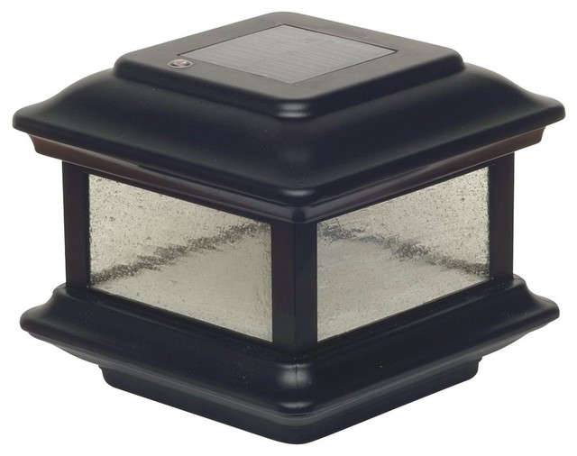 Colonial Solar Post Cap Black for 4x4 Posts - Traditional - Deck ...