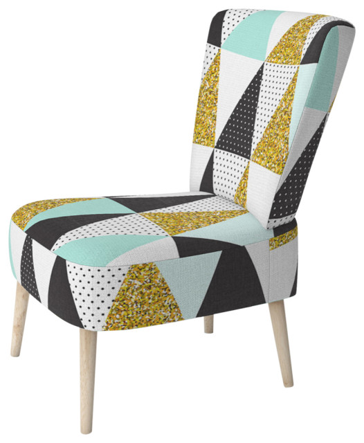 Gold Glitter Geometric Chair - Midcentury - Armchairs And Accent Chairs ...