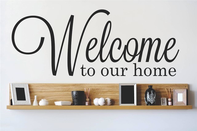 Decal Vinyl Wall Sticker, Welcome To Our Home Quote, 12x30", 12X30 ...