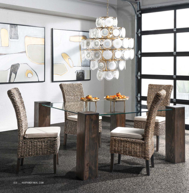 Isla Chandelier Gold Finished Metal Frosted Glass Disk - Contemporary ...