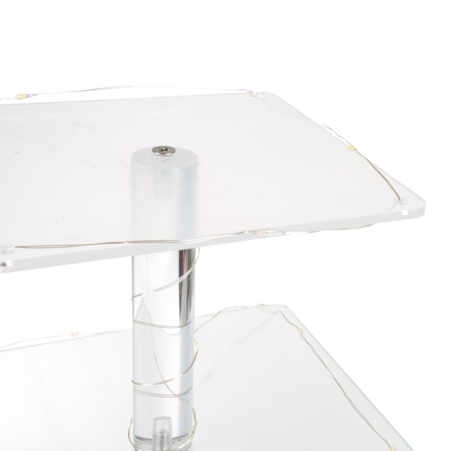 4-Tier Cupcake Stand Square Acrylic Display Stand With LED Lights ...