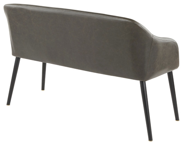 Lumisource Shelton Bench, Black Metal Legs - Midcentury - Dining ...