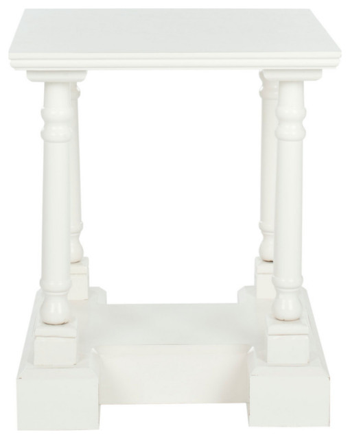 Davis End Table Distressed Cream - Traditional - Side Tables And End ...