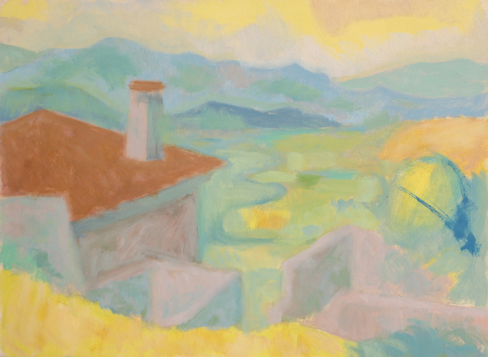 Vue sur le Toit, Laurent Marcel Salinas, 14x10.5 - Contemporary ...