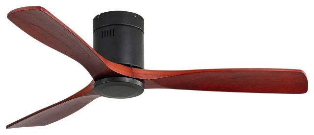 52" Modern Ceiling Fan With Remote Control, 3 Solid Wood Fan Blades ...