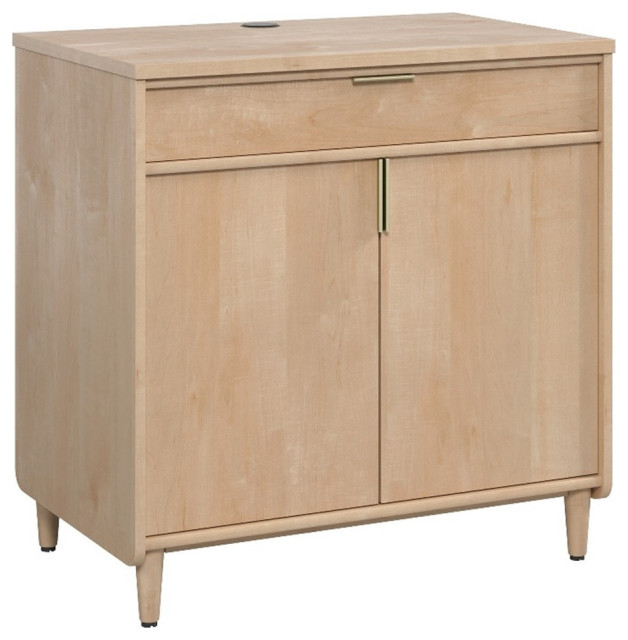 Pemberly Row Contemporary Engineered Wood Library Base in Natural Maple ...
