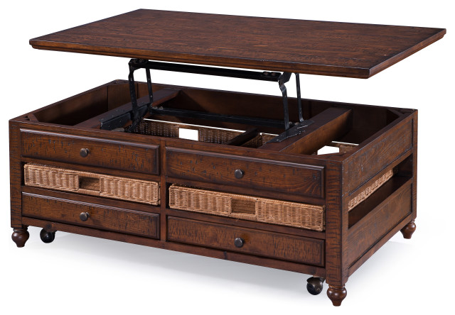 Rectangular Lift Top Cocktail Table - Rustic - Coffee Tables - by ...