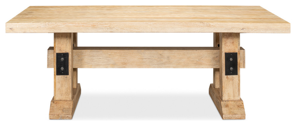 Natural Industrial Farmhouse Dining Table - Transitional - Dining ...