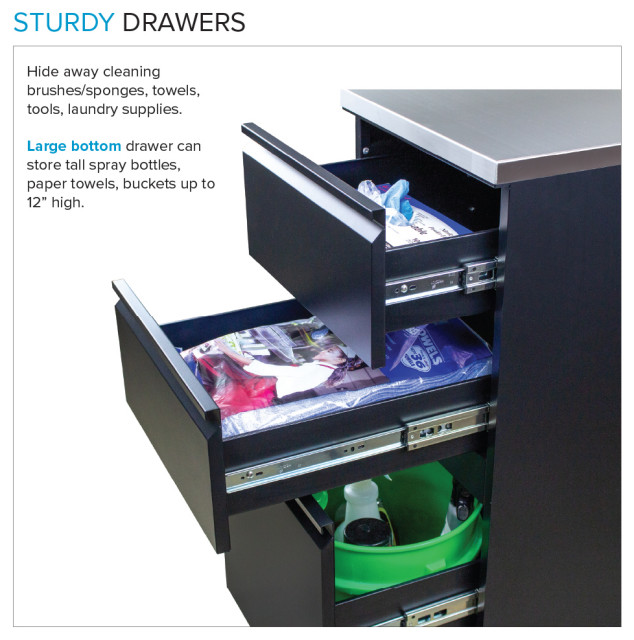 Transolid 15.4"x22.4" 20-Gauge Metal Freestanding Cabinet, Matte Black ...