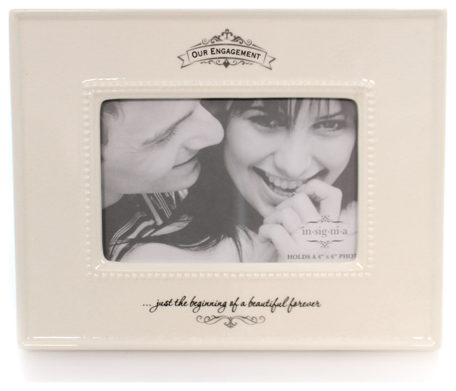 Home and Garden OUR ENGAGEMENT PHOTO FRAME Beginning Beautiful Forever 4048187 - Contemporary ...