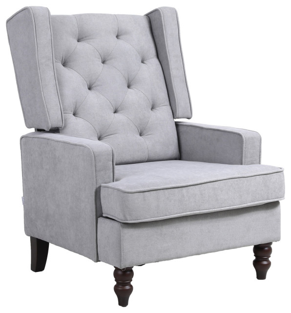 Benzara BM261628 Rocking Accent Chair With Button Tufted Back, Gray ...