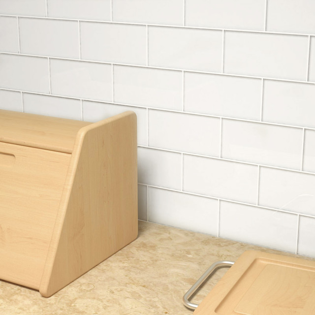 Glass Subway Tile, White, Sample Swatch, 3x6 - Contemporary - Wall And ...