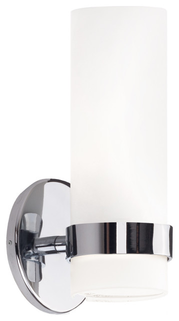 Milano Wall Sconce, Chrome, 4.75"Wx9.75"Hx4.25"E, 4.75"Wx9.75"Hx4.25"E ...
