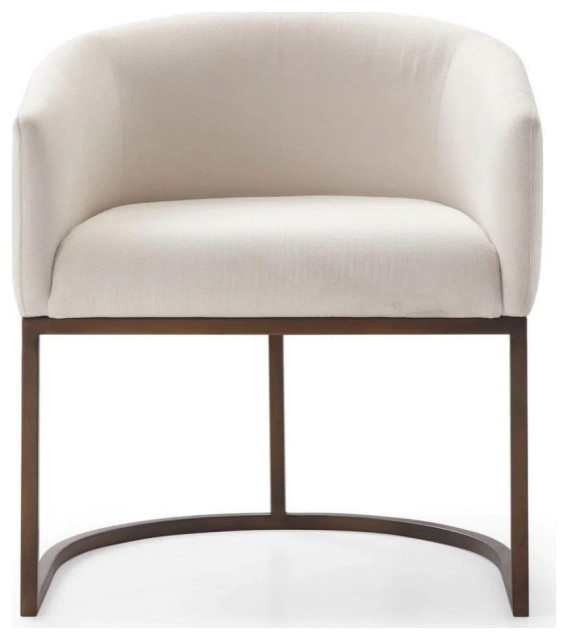 Paula Modern Beige Velvet & Brass Dining Chair Set of 2 - Contemporary ...