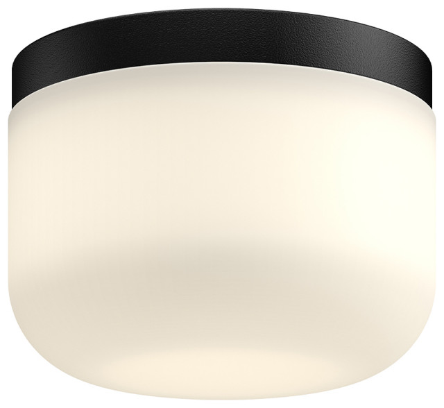 Mel 5" Flush Mount Textured Black Opal Glass 120V Elv Led 3000K 90Cri ...