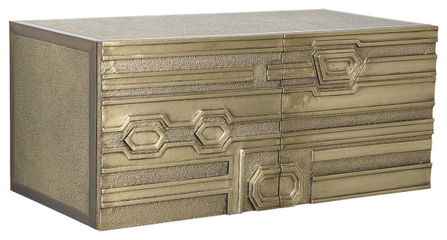 Abstract Block Cabinet, Right, Brass - Contemporary - Storage Cabinets ...