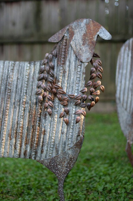 Rustic Corrugated Metal Sheep Yard Art 3-Piece Set Lawn Garden ...
