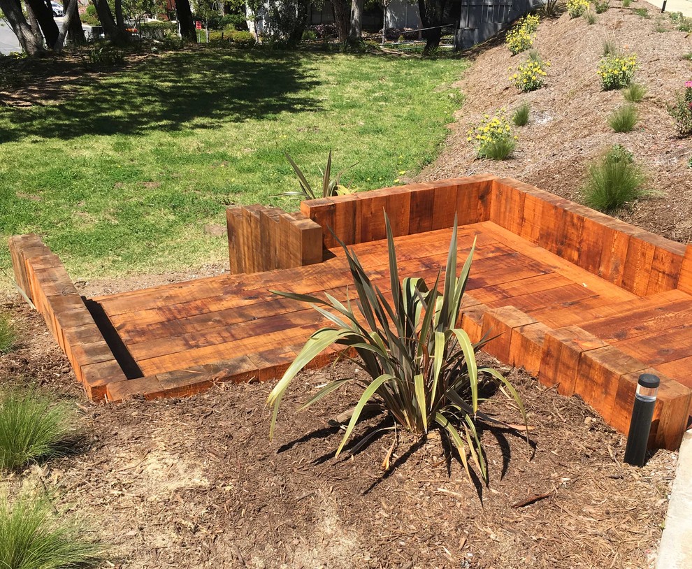 Cedar Timber Stairs - Encinitas - Contemporary - Landscape - San Diego ...