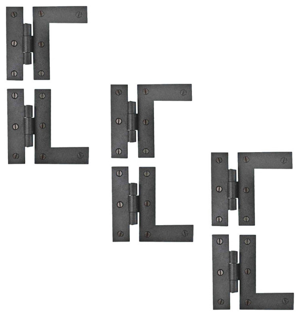 Wrought Iron Cabinet Hinges - Black - Left and Right - Colonial Style ...