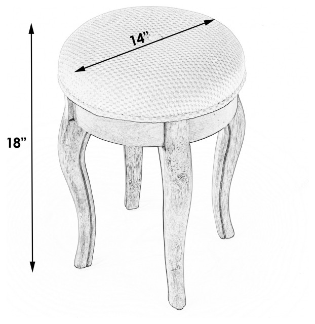 Vintage Look Olive Brown Finish Vanity Stool - Traditional - Vanity ...