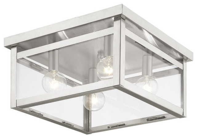 Vicar's Bridge Road - 4 Light Square Flush Mount In Shabby Chic Style-6 ...