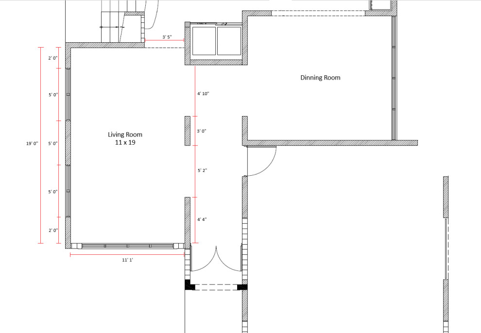 Ideas for furniture for an 11x19 living room with multiple entrances ...
