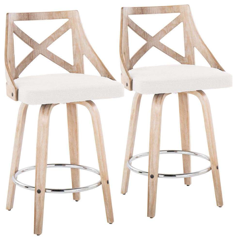 Charlotte 26" Fixed-Height Counter Stool, Set of 2 - Midcentury - Bar ...
